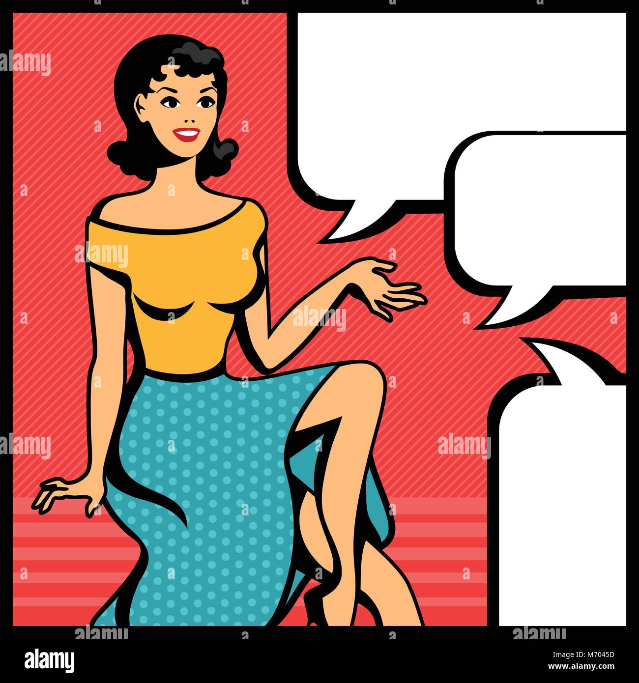 Illustration Of Retro Girl In Pop Art Style Stock Vector Image And Art 7730