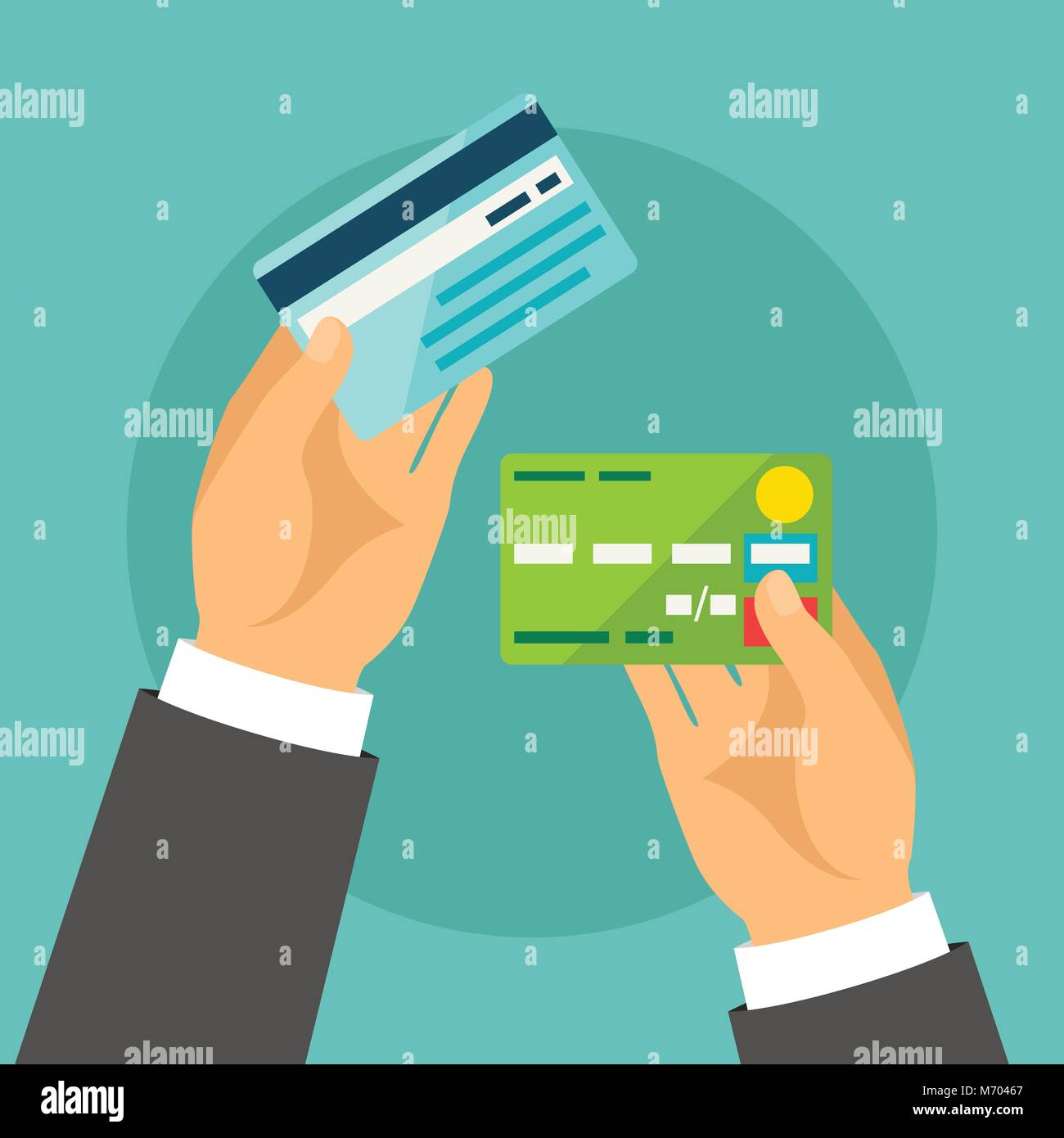 Bank card in hands Stock Vector Images - Alamy