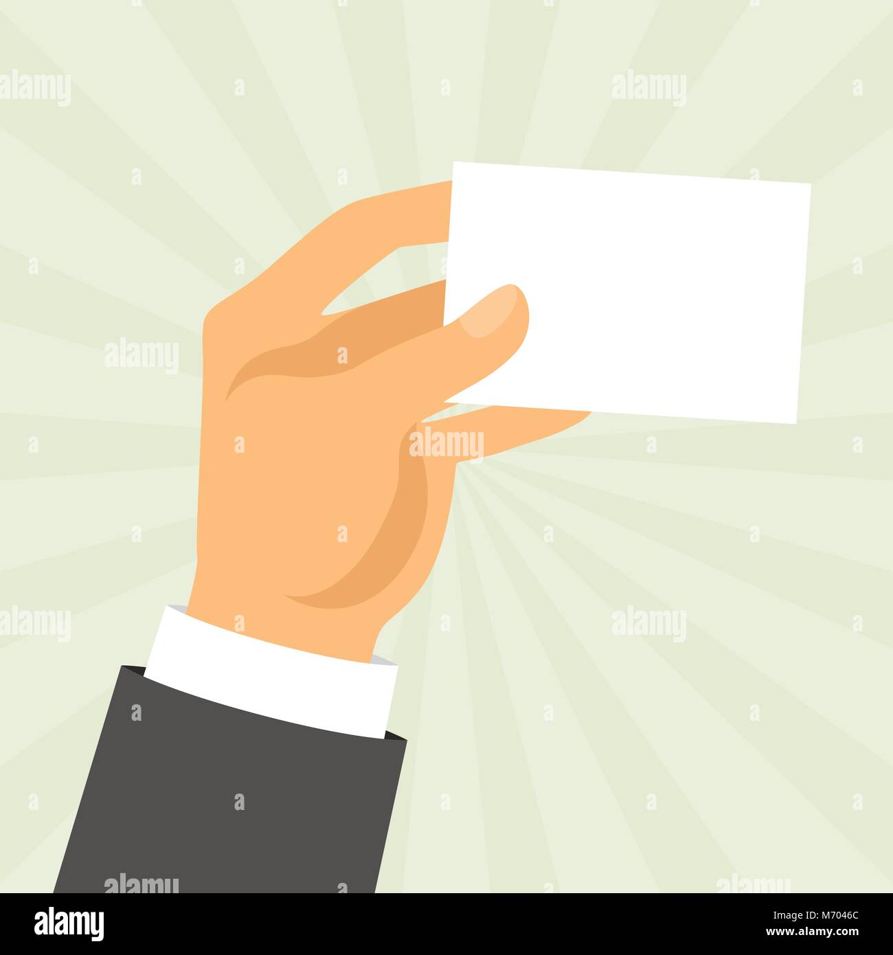 Hand holding business card in flat design style Stock Vector Image ...
