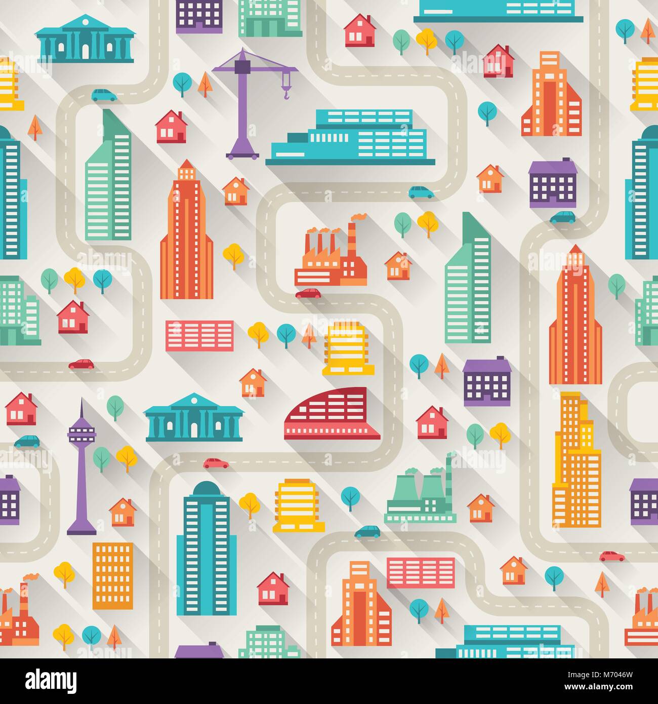 Cityscape seamless pattern with buildings Stock Vector Image & Art - Alamy