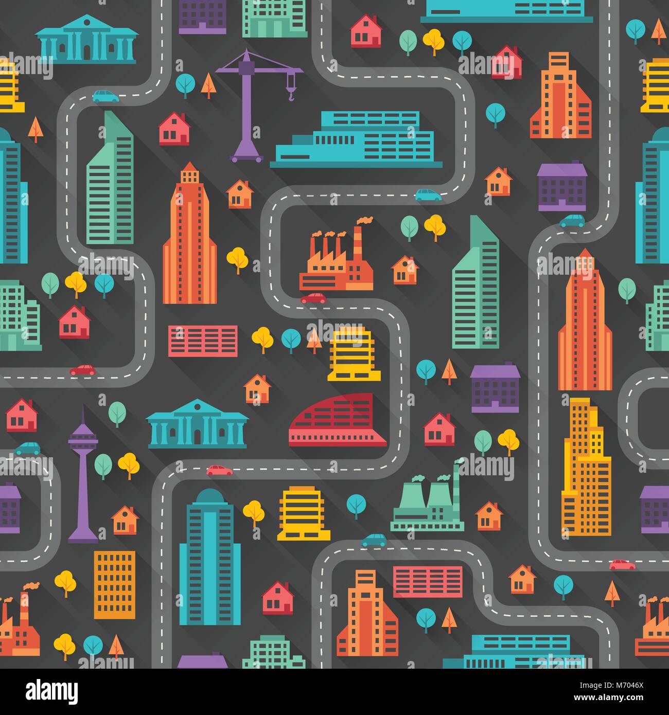 Cityscape seamless pattern with buildings Stock Vector Image & Art - Alamy