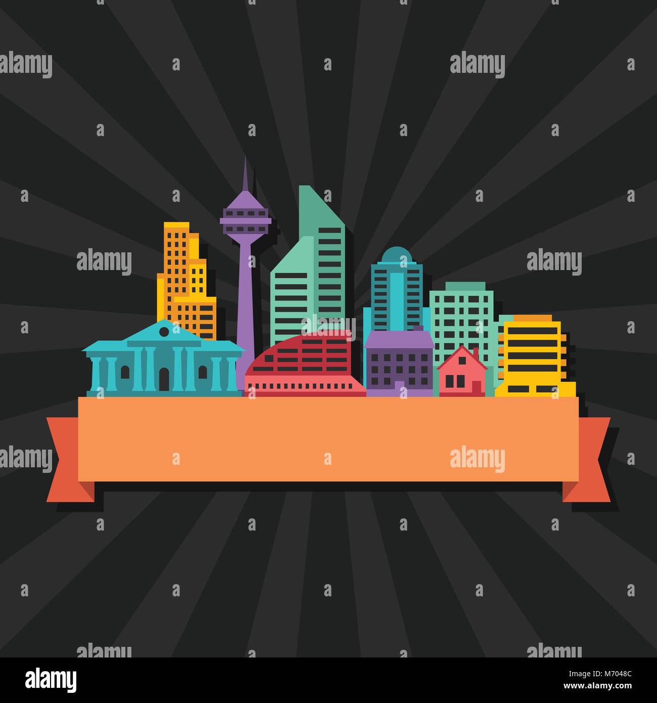 Background with buildings Stock Vector Images - Alamy