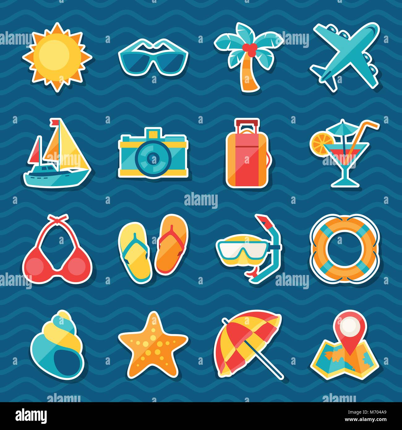 Travel and tourism sticker icon set Stock Vector Image & Art - Alamy