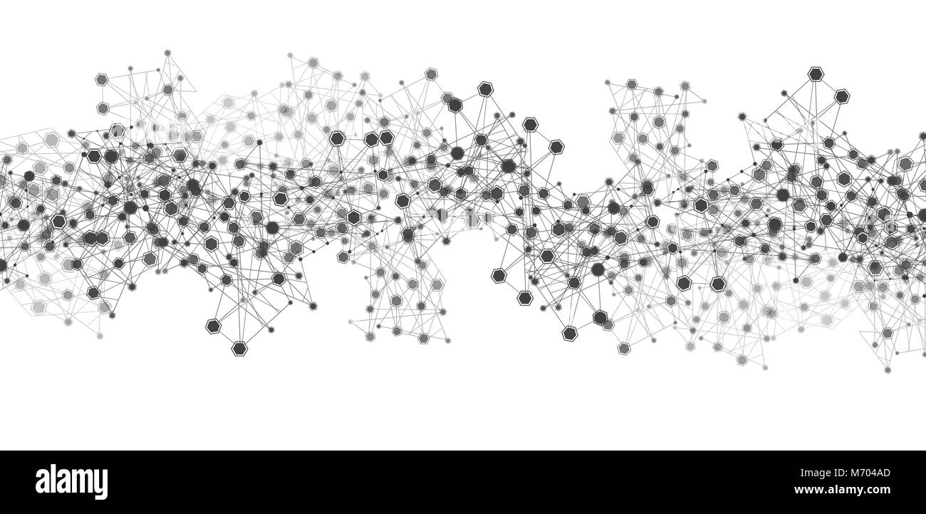 abstract communication technology black and white web background Stock ...