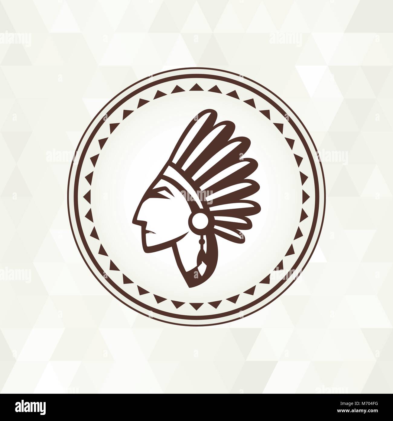 Ethnic background with indian profile in navajo design Stock Vector ...