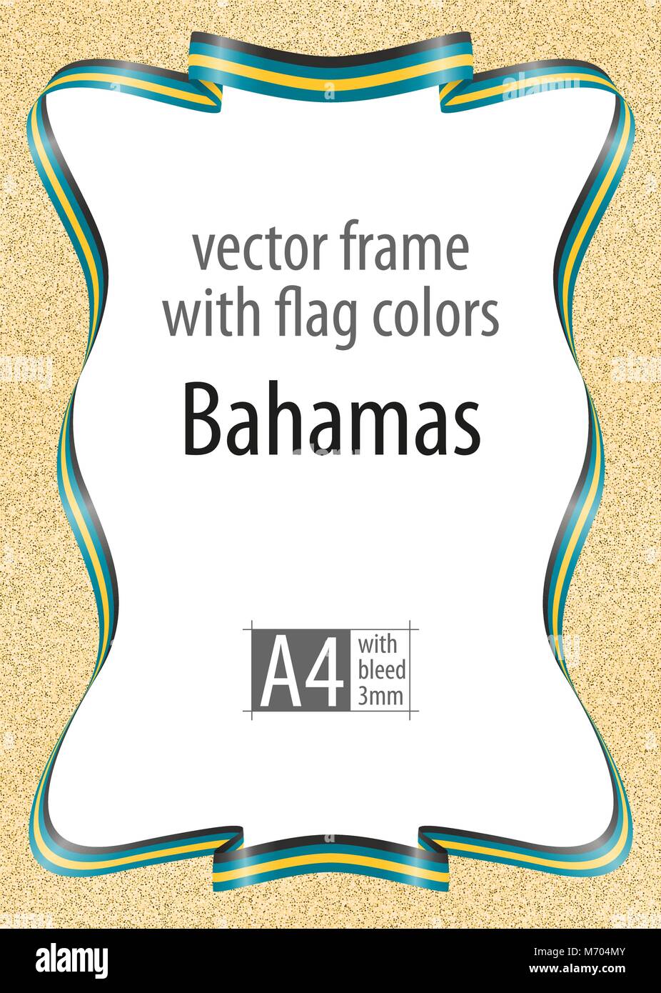Frame and border of ribbon with the colors of the Bahamas flag ...