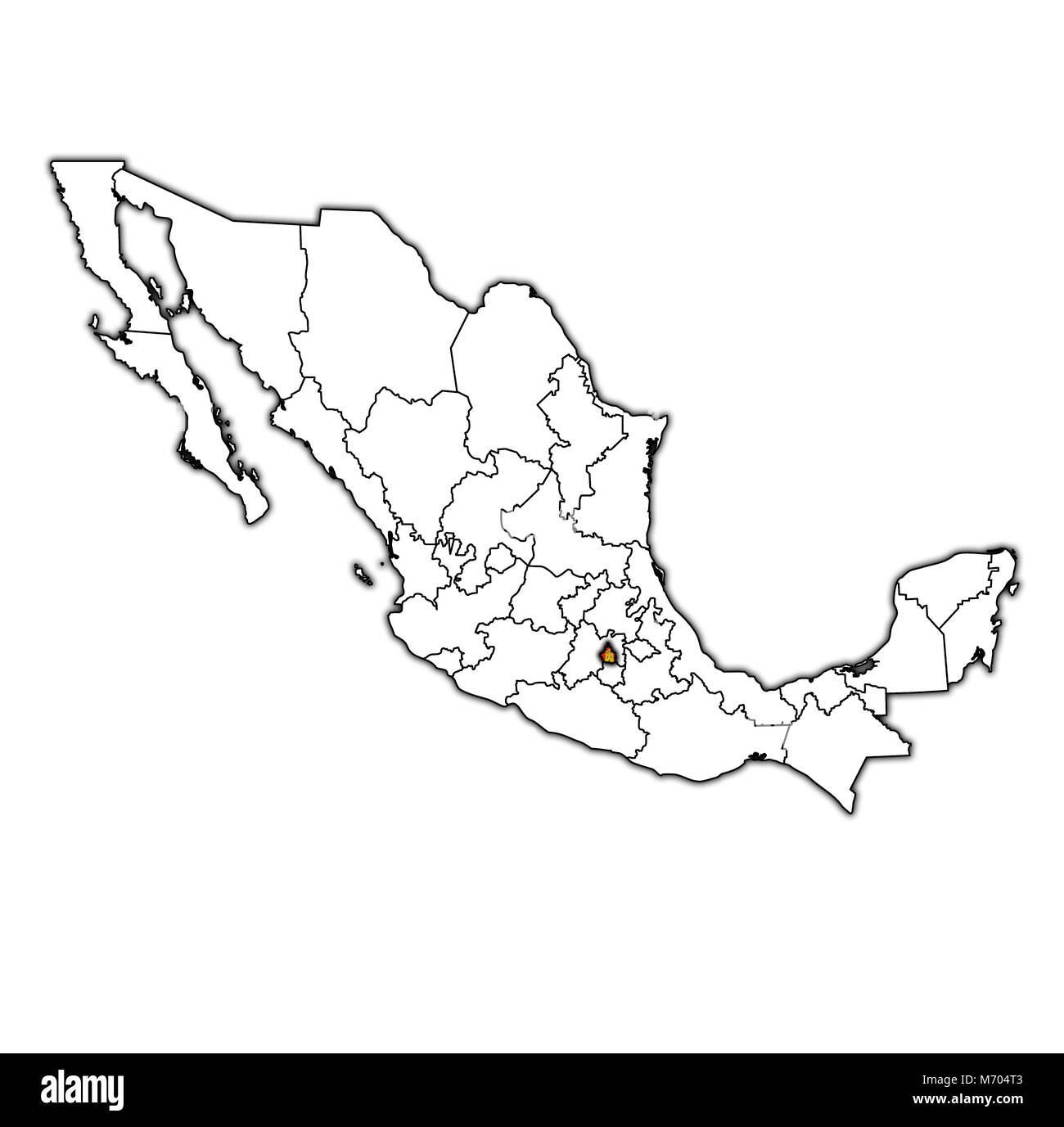 emblem of Tlaxcala state on map with administrative divisions and ...