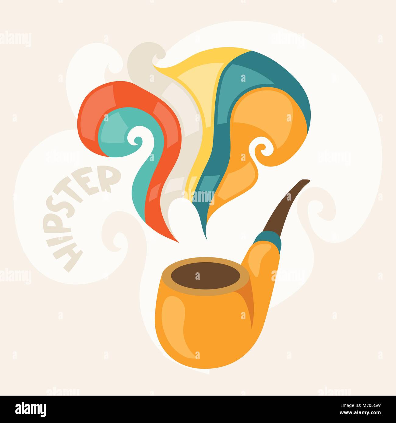 Design with smoking pipe in hipster style Stock Vector Image & Art - Alamy