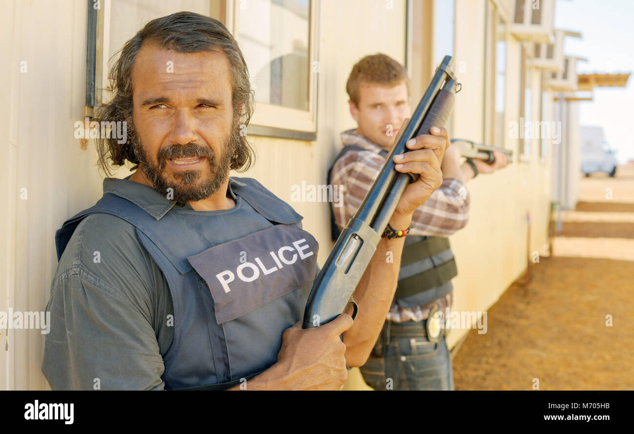 GOLDSTONE, from left: Aaron Pedersen, Alex Russell, 2016. © Lightyear ...