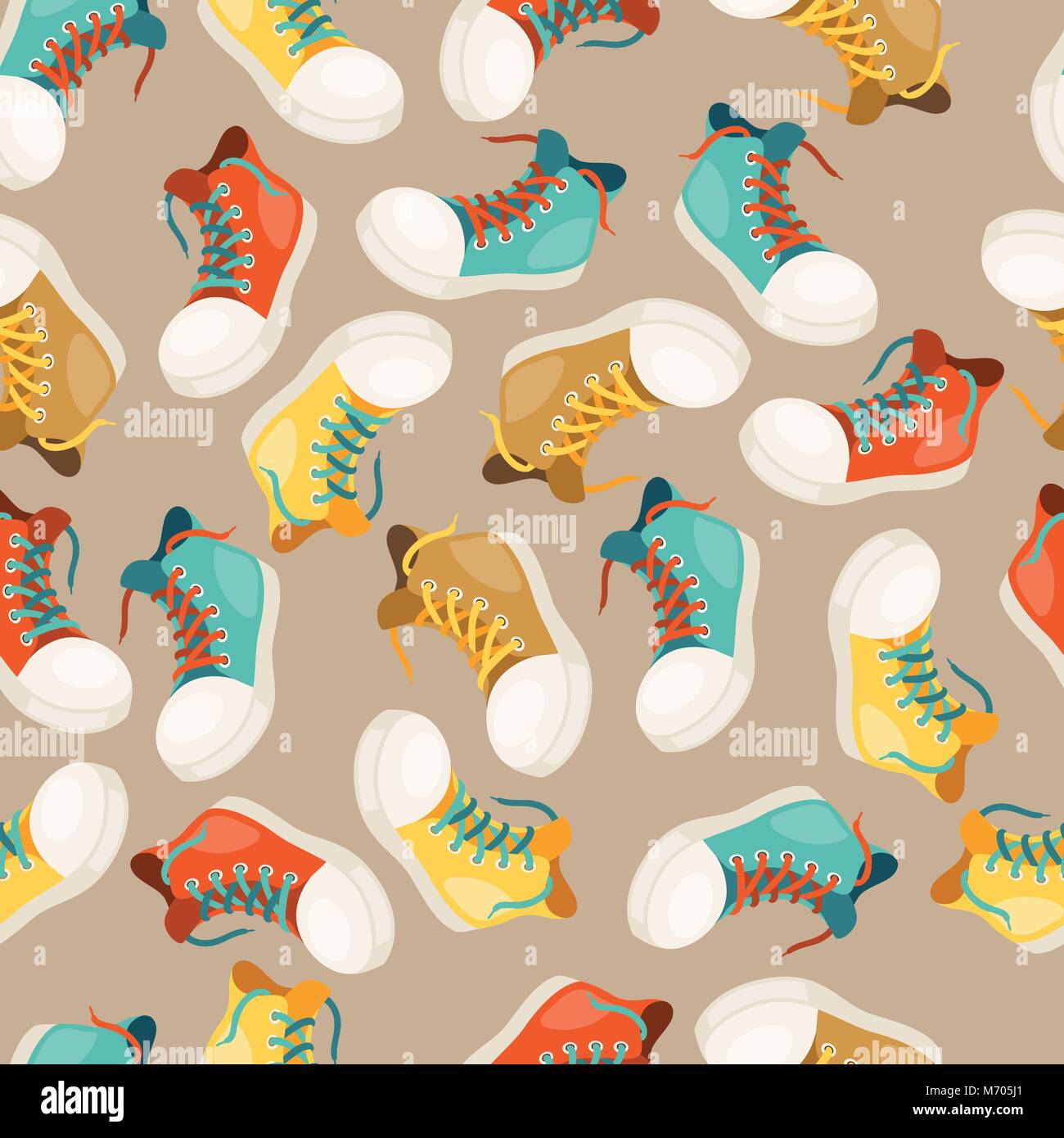 Colorful sneakers pattern Stock Vector Images - Alamy