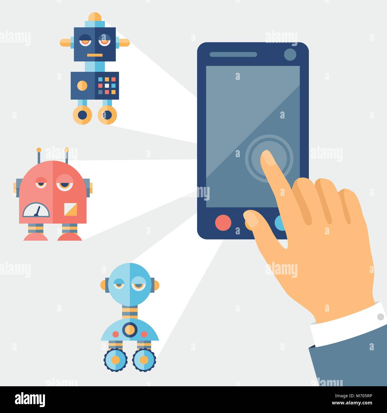 Robots touching Stock Vector Images - Alamy