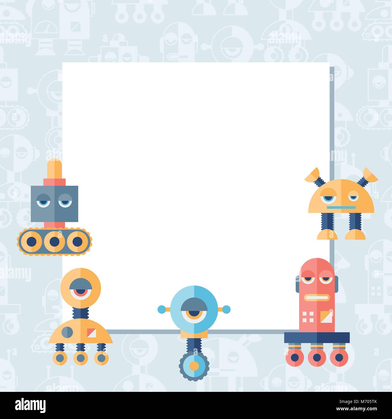 Background with robot in flat style Stock Vector Image & Art - Alamy