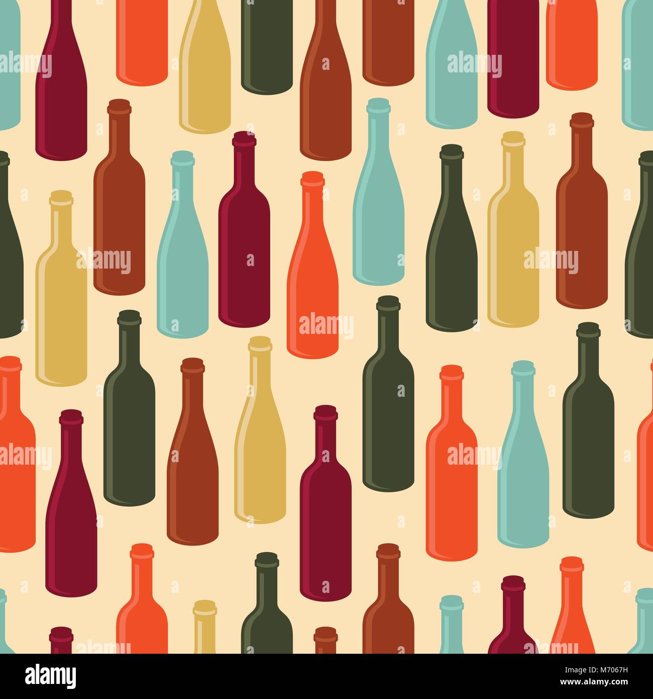 Seamless pattern with wine bottles Stock Vector Image & Art - Alamy
