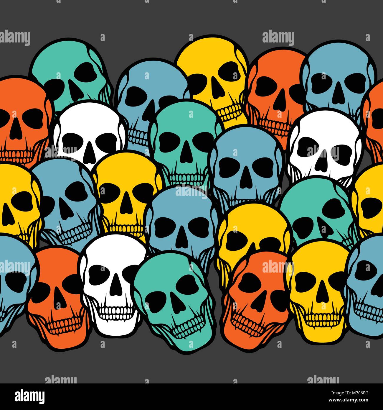 Seamless pattern with skulls Stock Vector Image & Art - Alamy