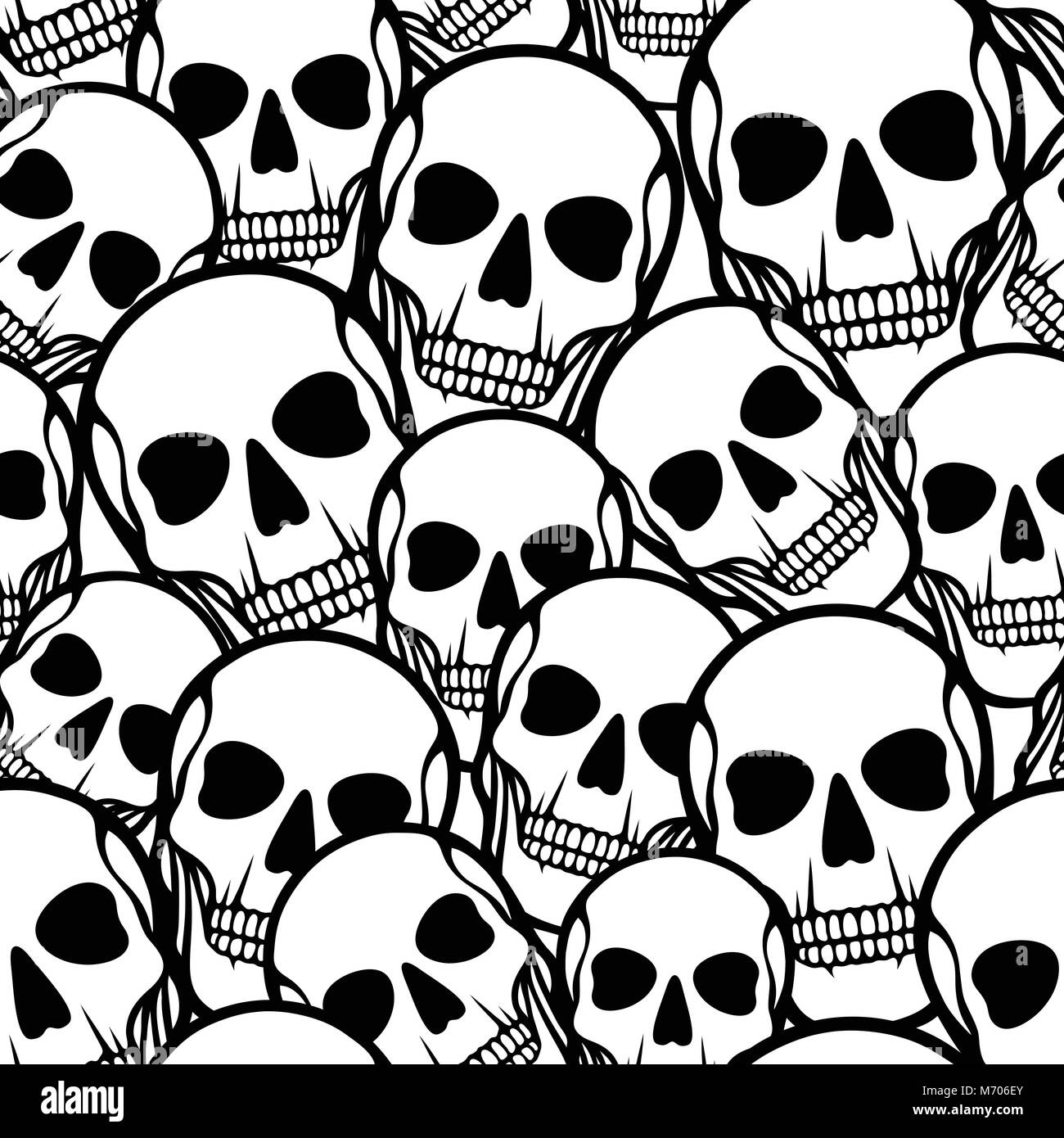 Seamless pattern with skulls Stock Vector Image & Art - Alamy
