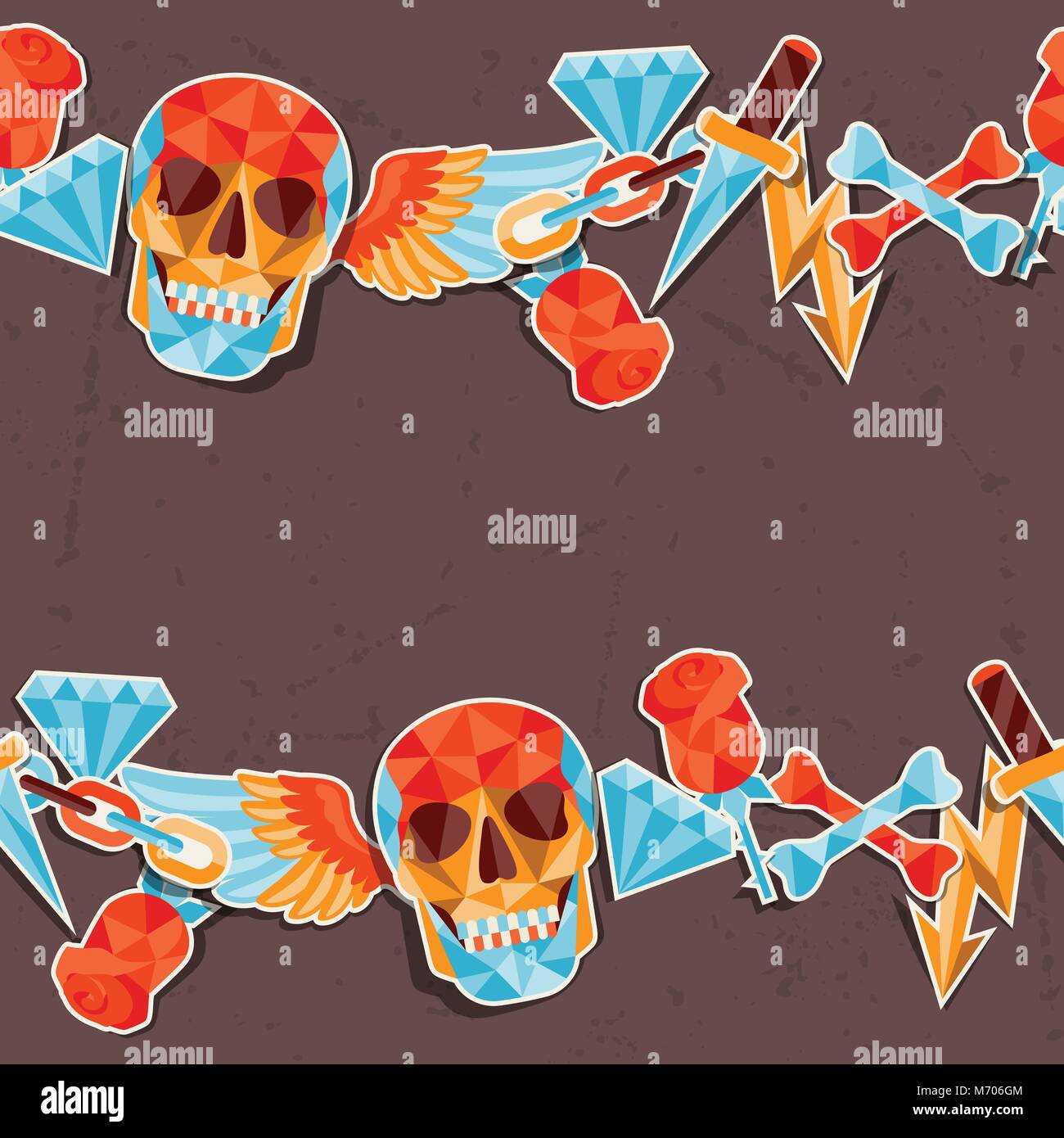 Skull border Stock Vector Images - Alamy