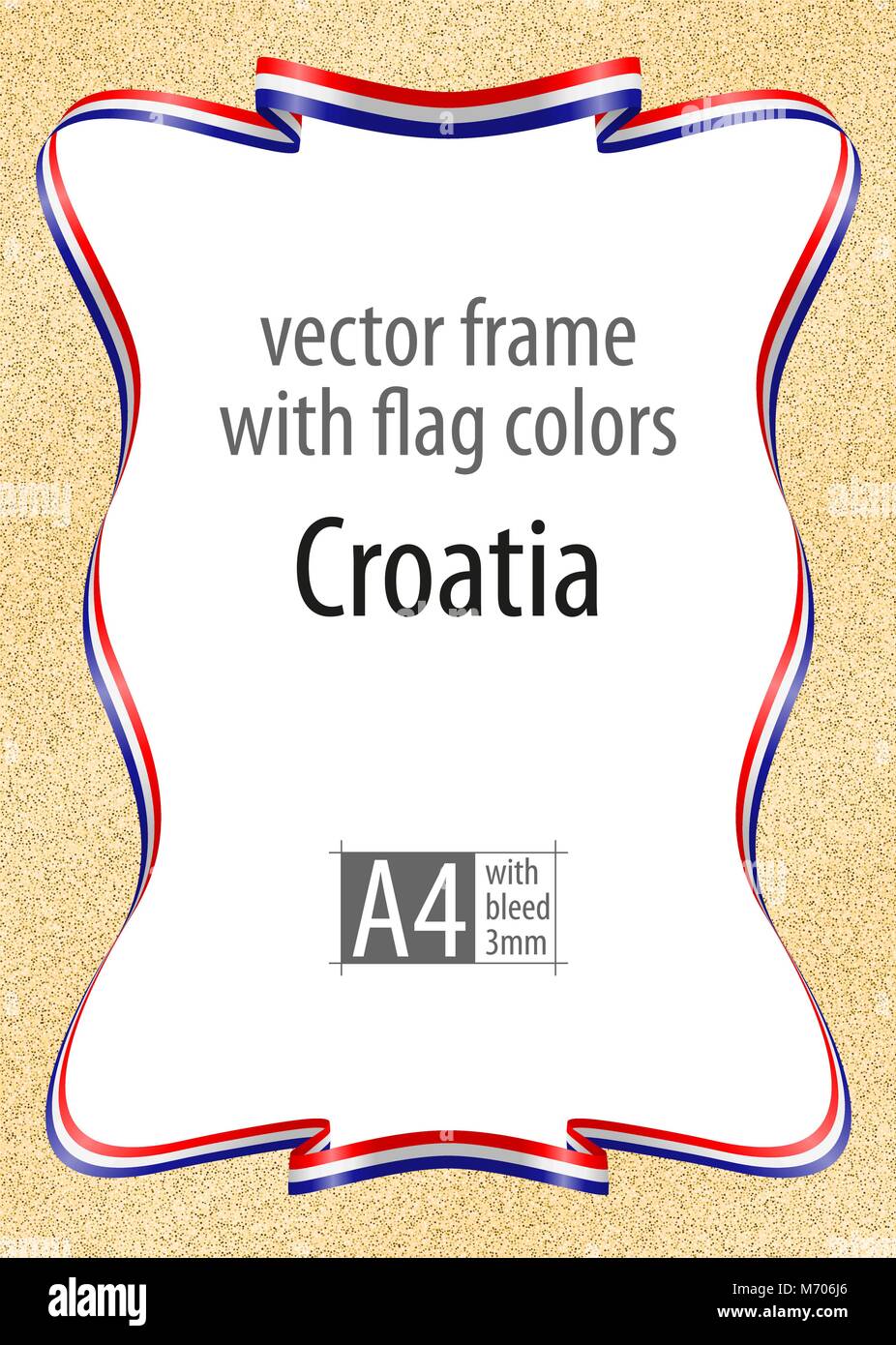 Frame and border of ribbon with the colors of the Croatia flag ...