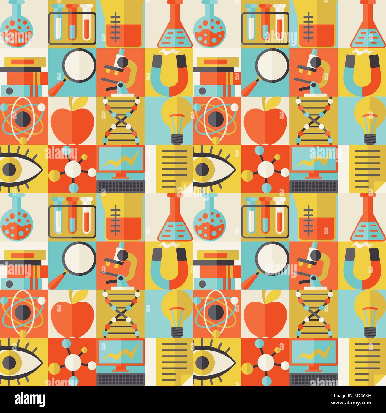 Science seamless pattern in flat design style Stock Vector Image & Art ...