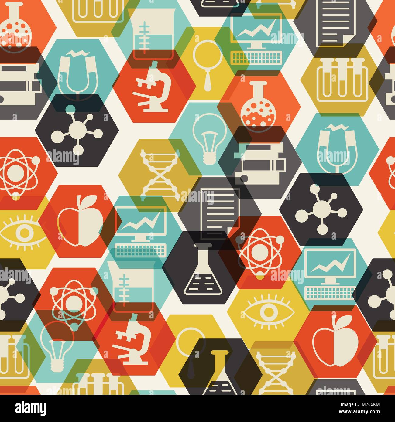 Science seamless pattern in flat design style Stock Vector Image & Art ...