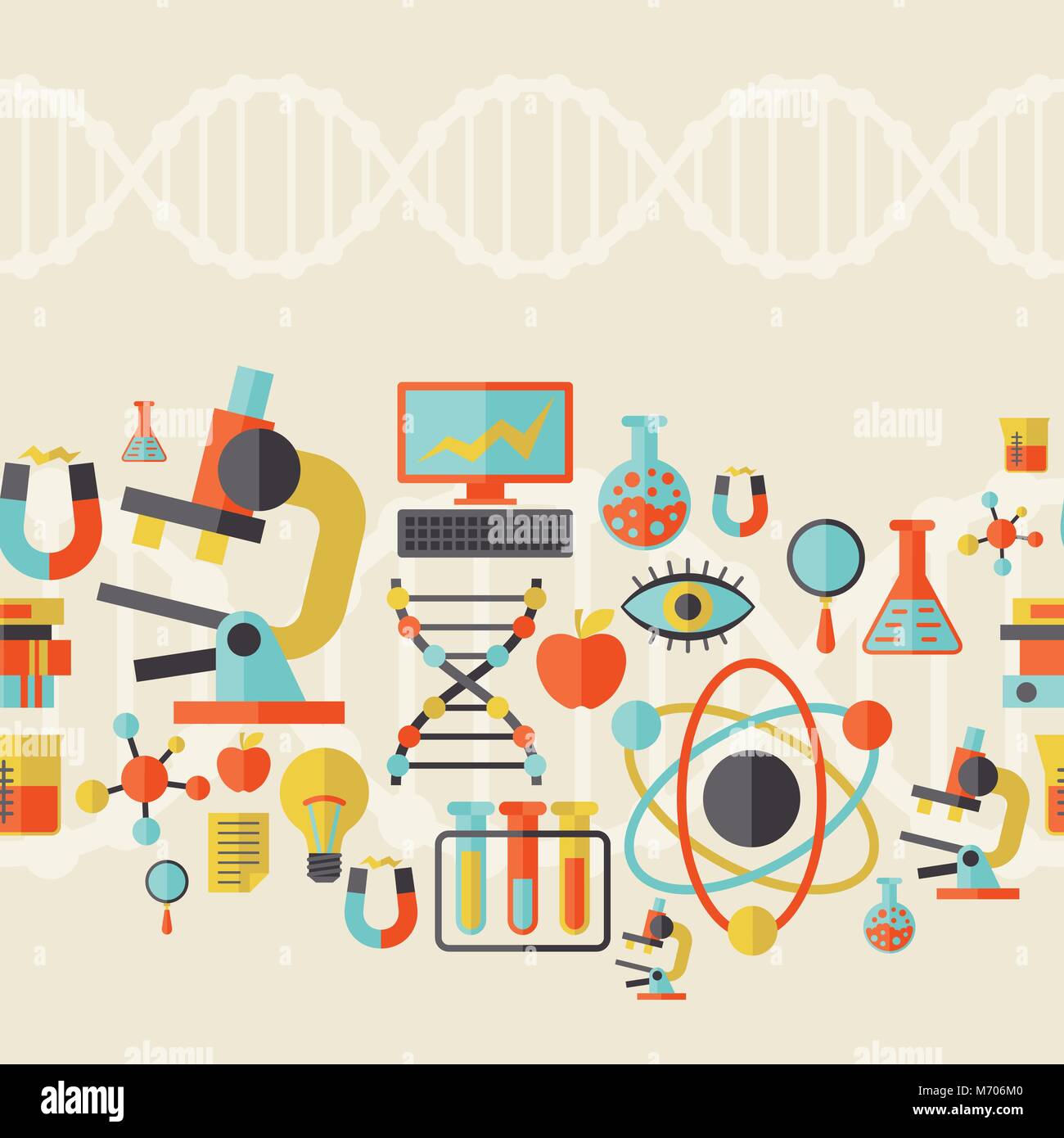 Science seamless pattern in flat design style Stock Vector Image & Art ...
