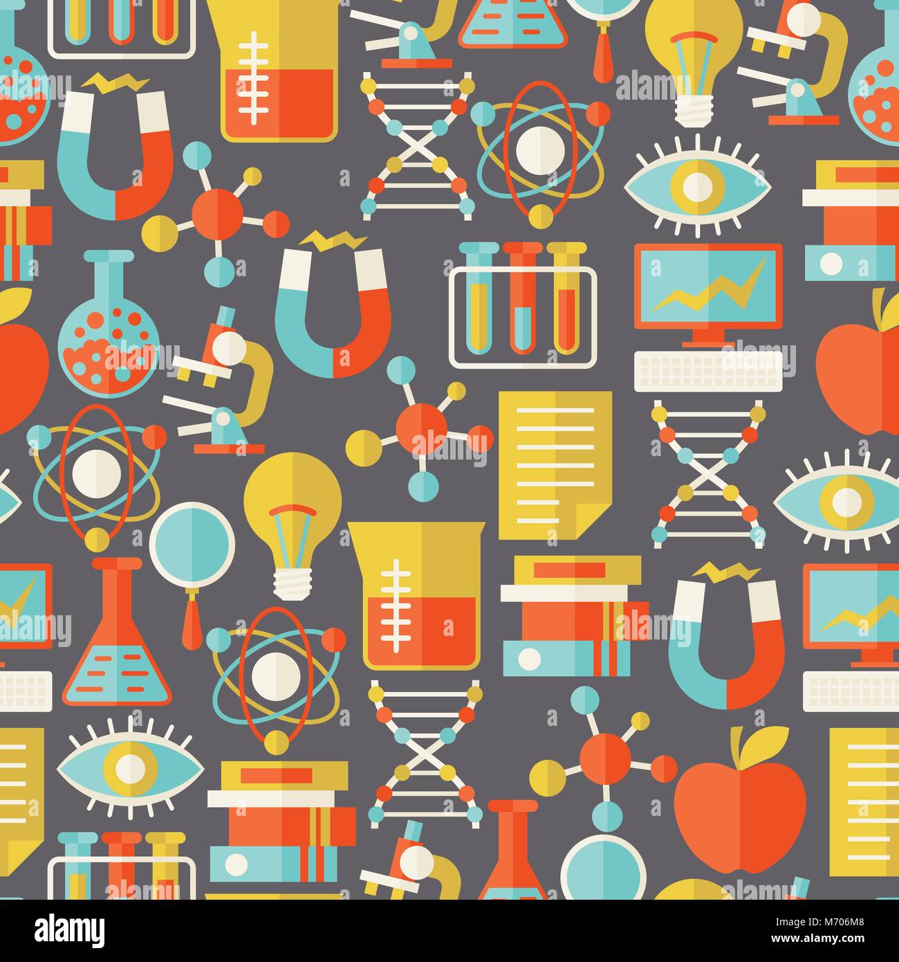 Science seamless pattern in flat design style Stock Vector Image & Art ...