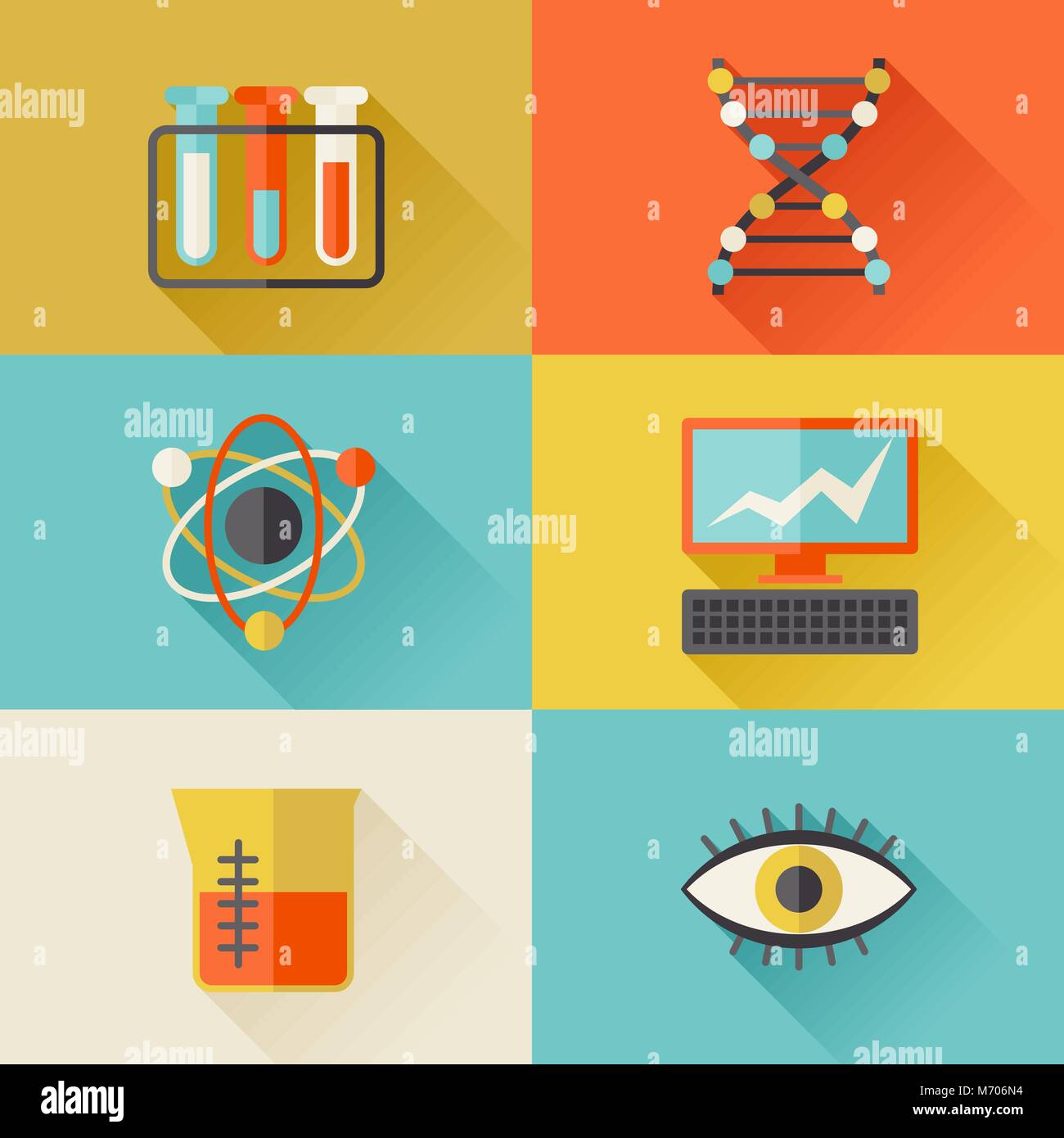 Science icons in flat design style Stock Vector Image & Art - Alamy