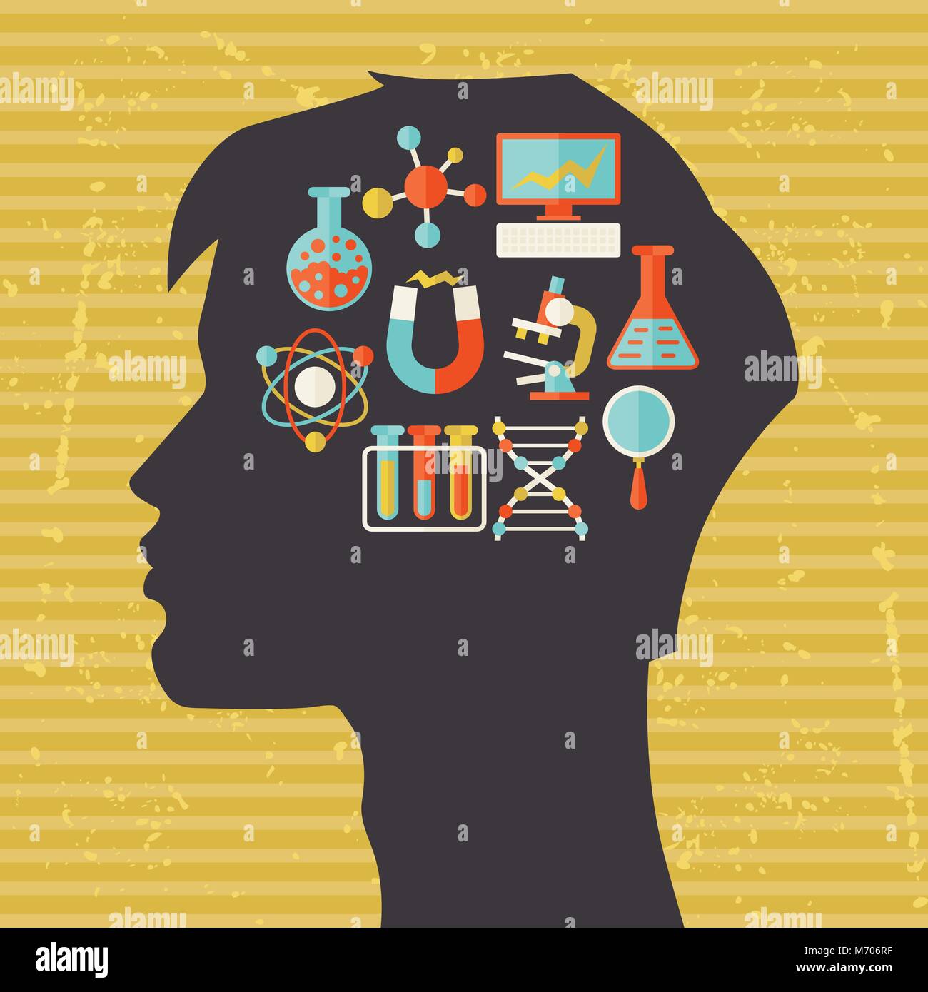 Science concept illustration in flat design style Stock Vector Image ...