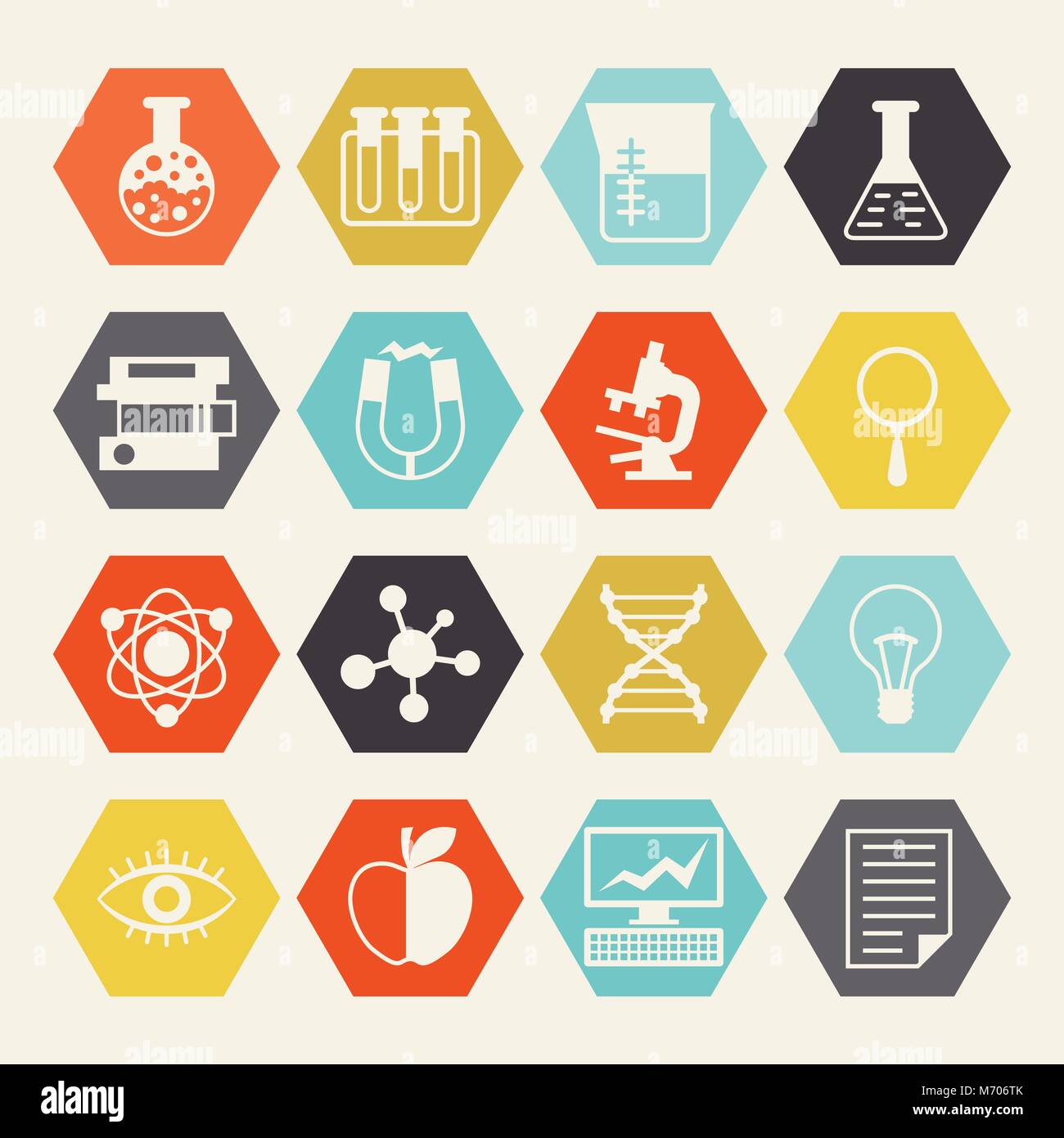 Science icons in flat design style Stock Vector Image & Art - Alamy