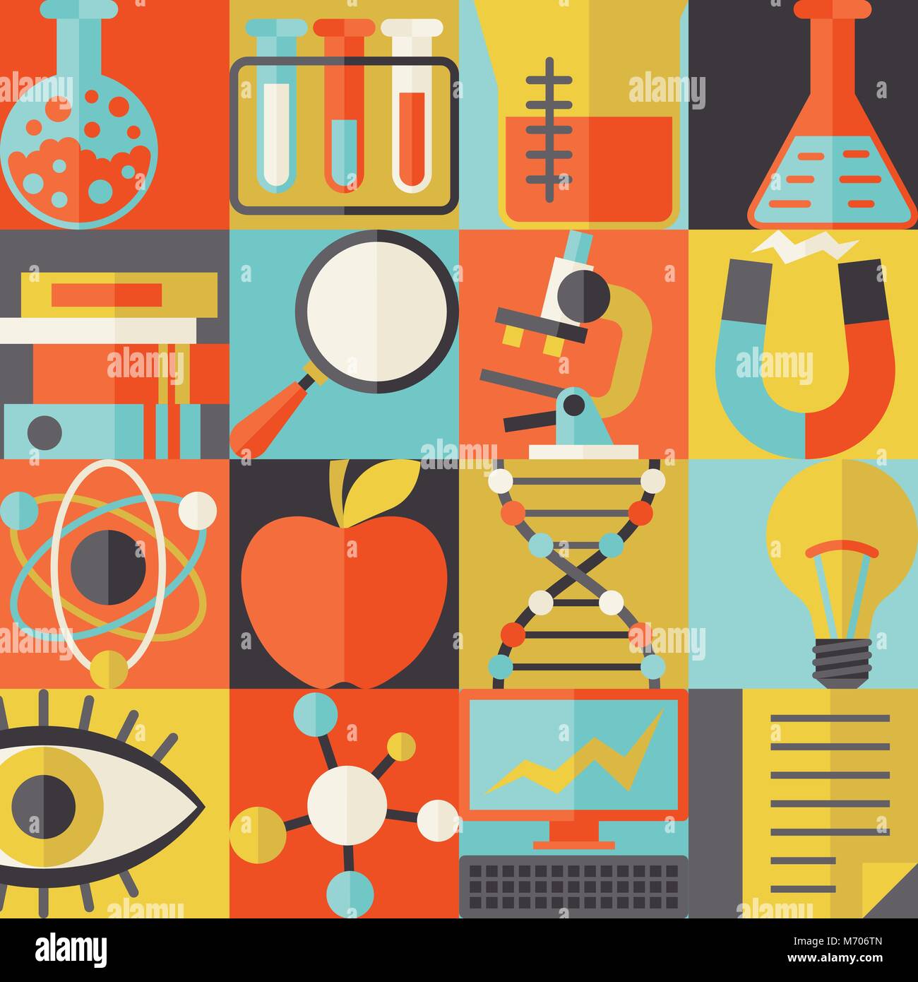 Science concept illustration in flat design style Stock Vector Image ...