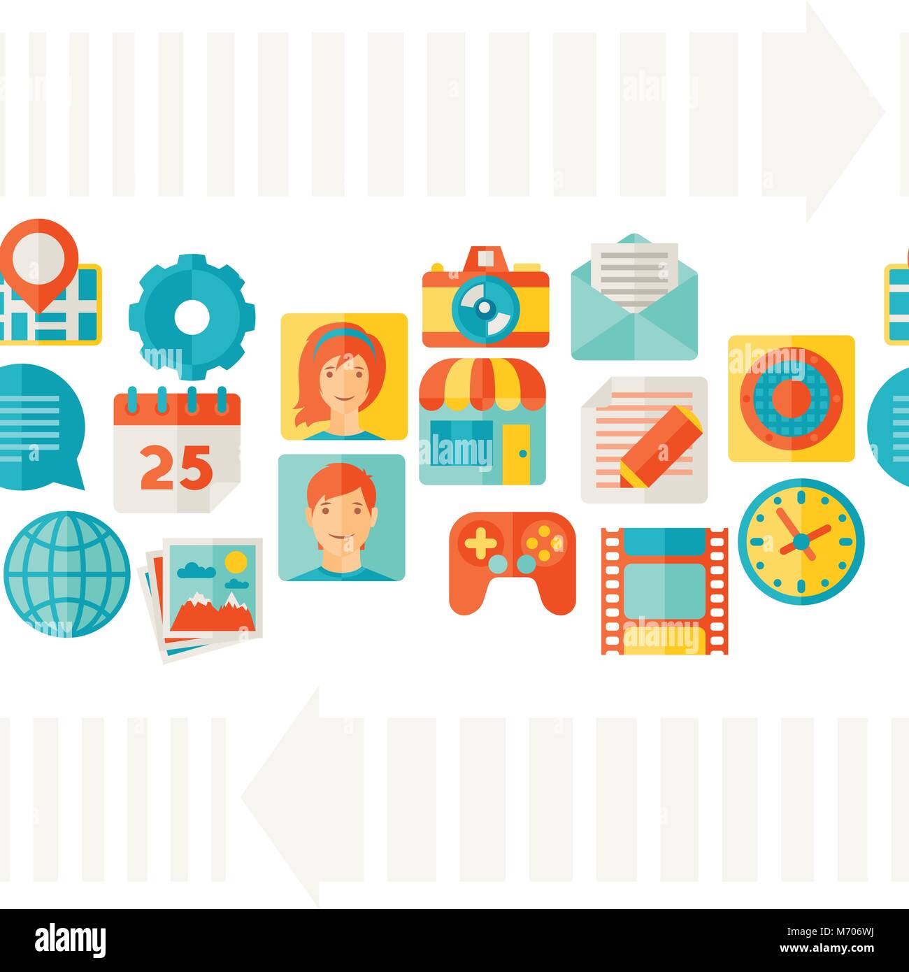 Seamless pattern with web and mobile icons Stock Vector Image & Art - Alamy