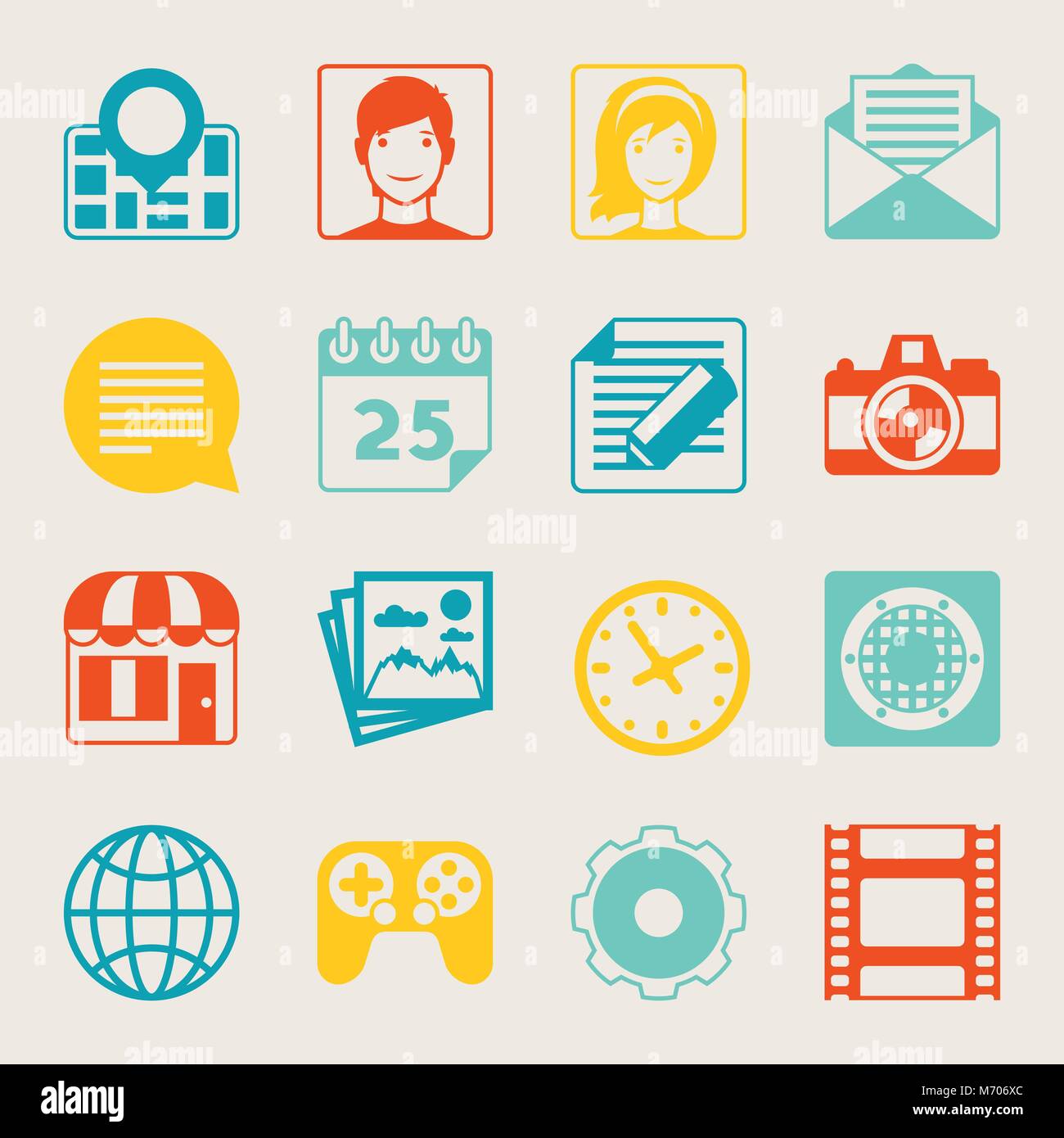 Seamless pattern with web and mobile icons Stock Vector Image & Art - Alamy