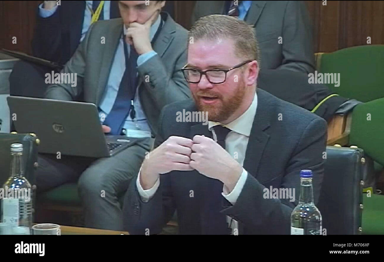 Simon Hamilton giving evidence to the NI Affairs Committee at ...