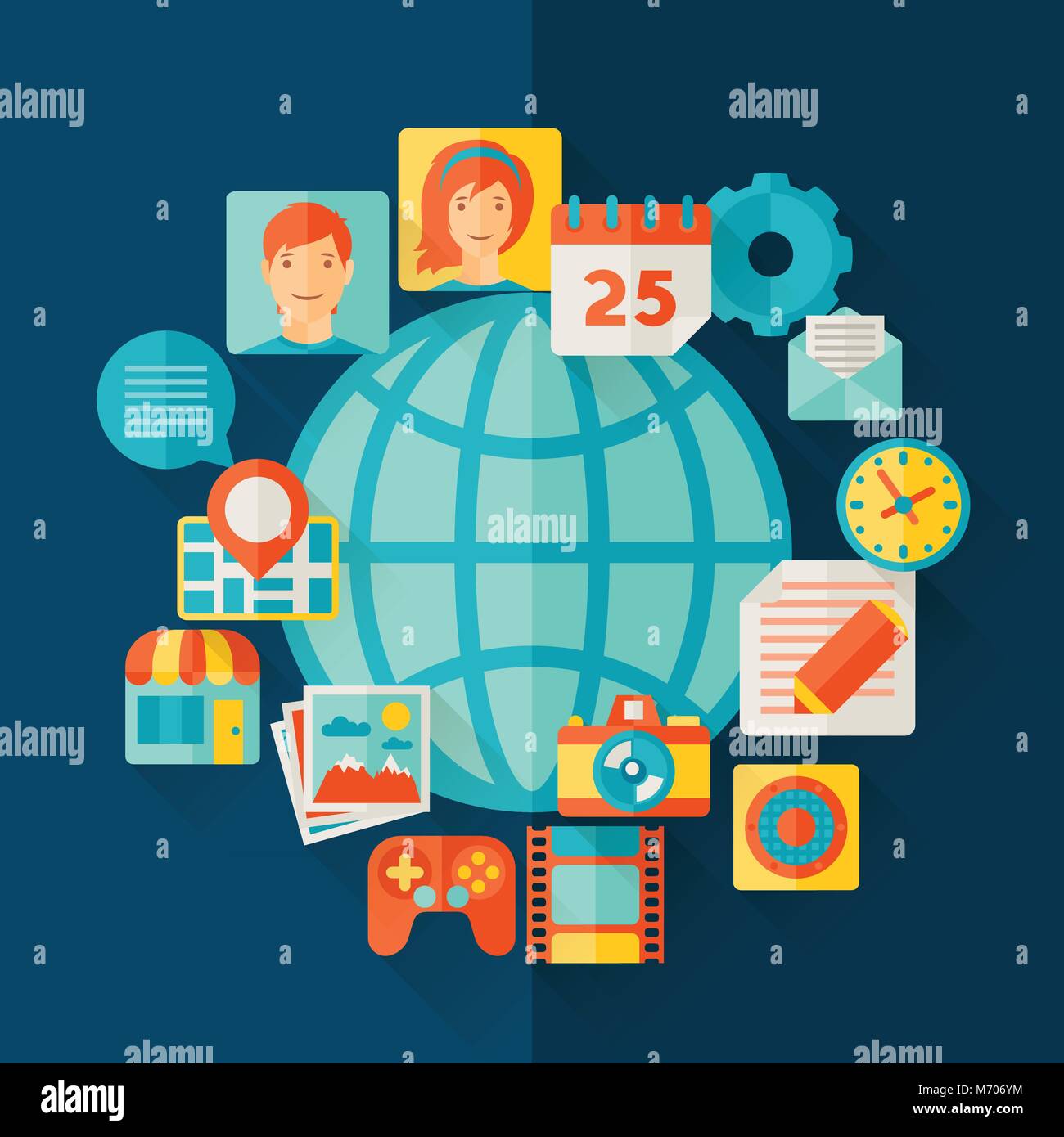 Social clocks Stock Vector Images - Alamy