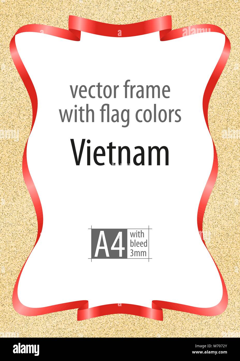Frame and border of ribbon with the colors of the Vietnam flag ...