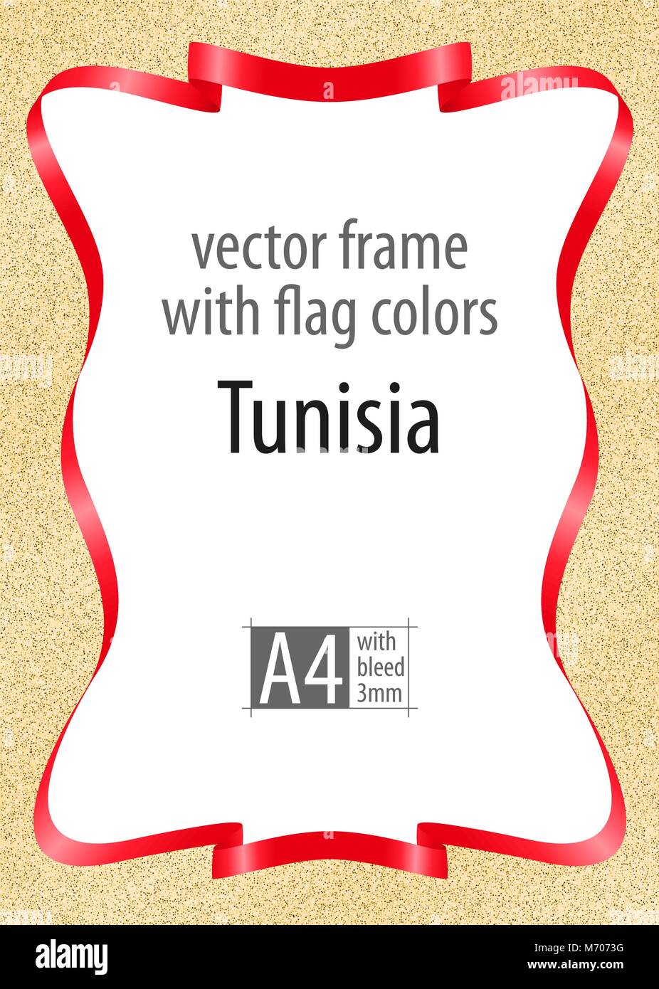 Frame and border of ribbon with the colors of the Tunisia flag ...