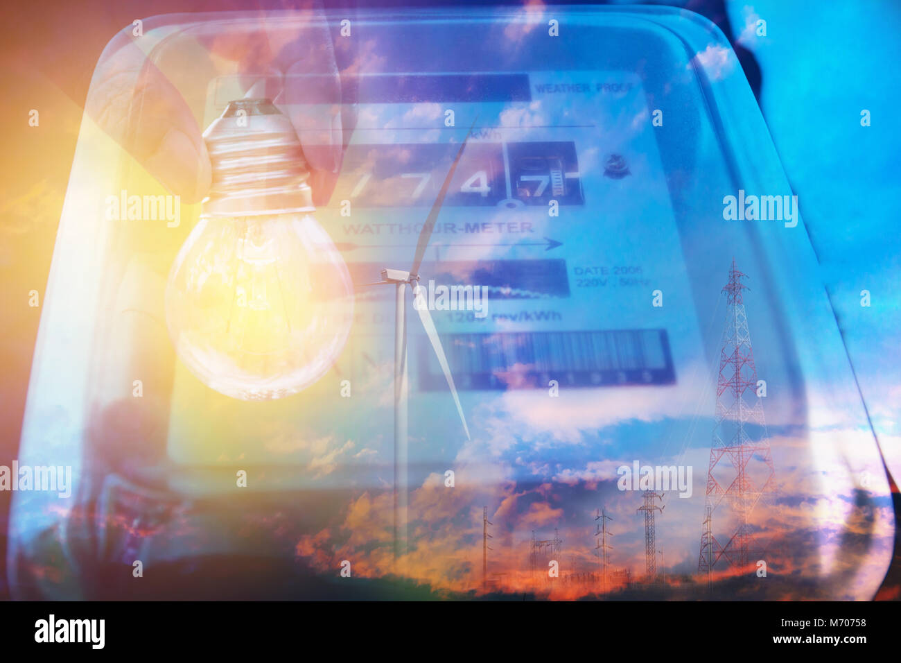 Electric Power Meter Measuring Power Usage Watt Hour Electric Meter