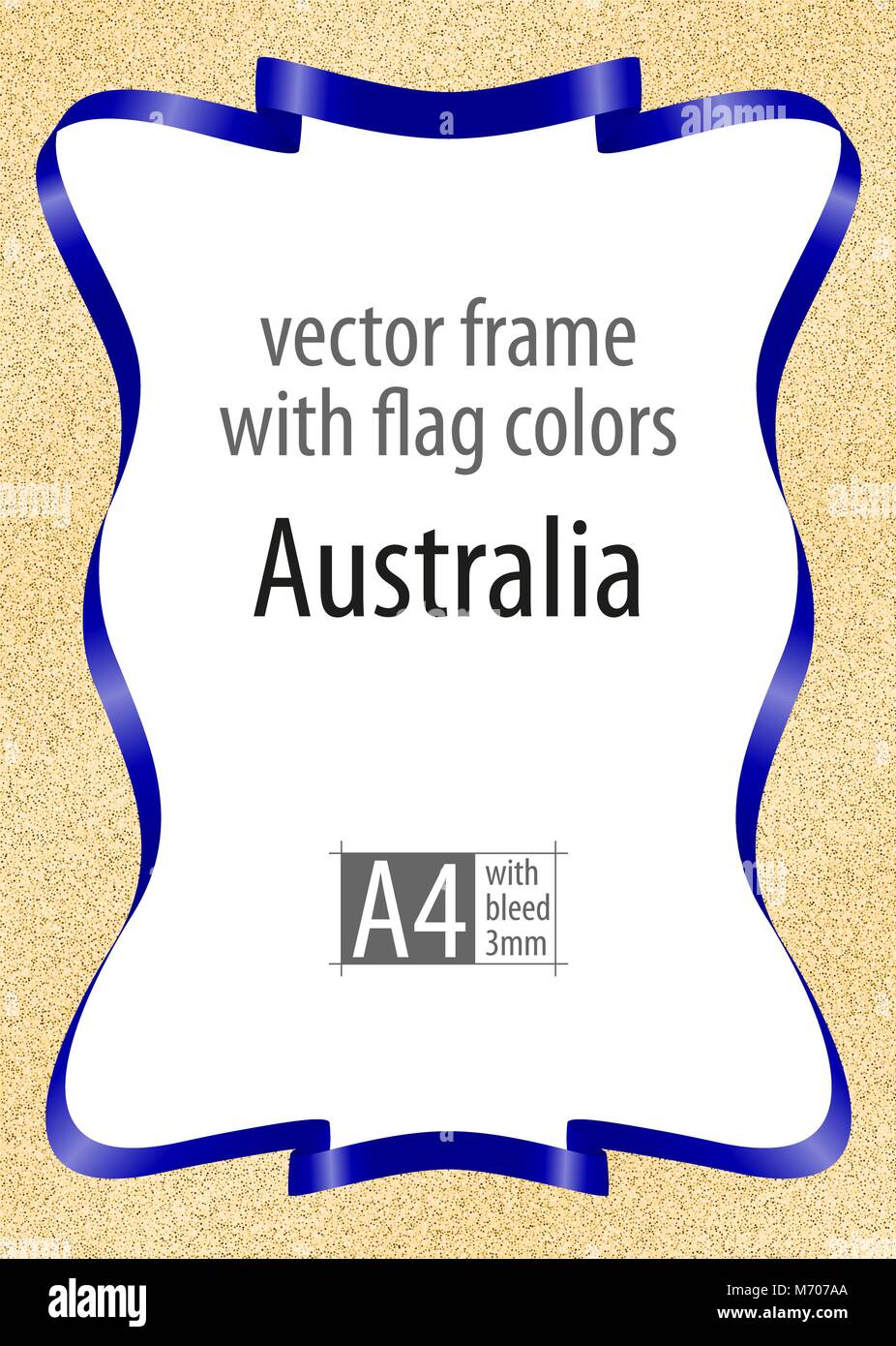Frame and border of ribbon with the colors of the Australia flag ...