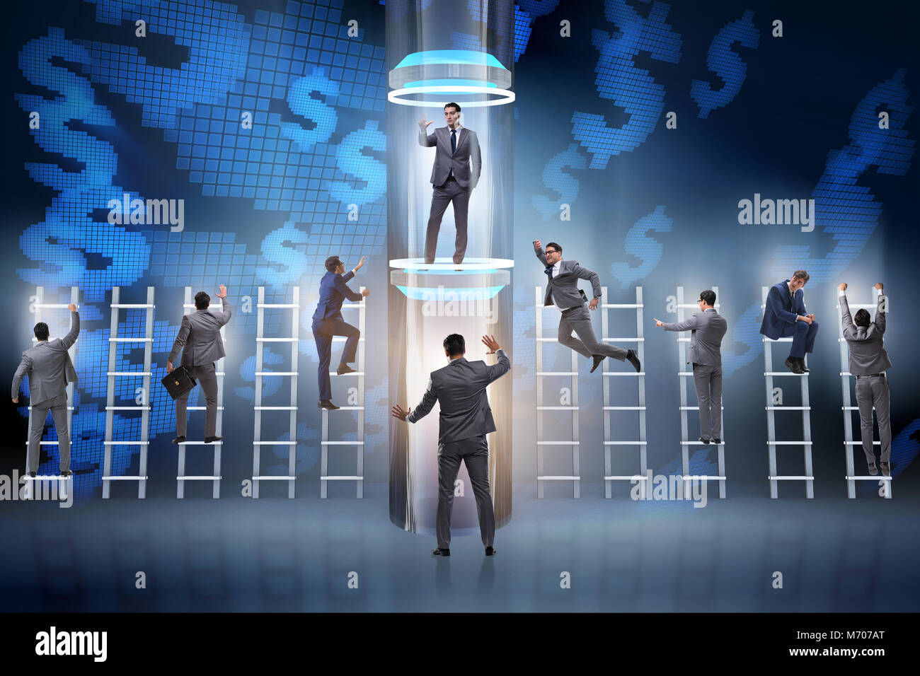 Businessman getting promotion in financial concept Stock Photo - Alamy