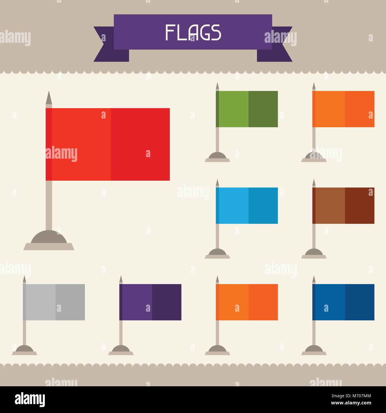 Flags colored templates for your design in flat style Stock Vector ...
