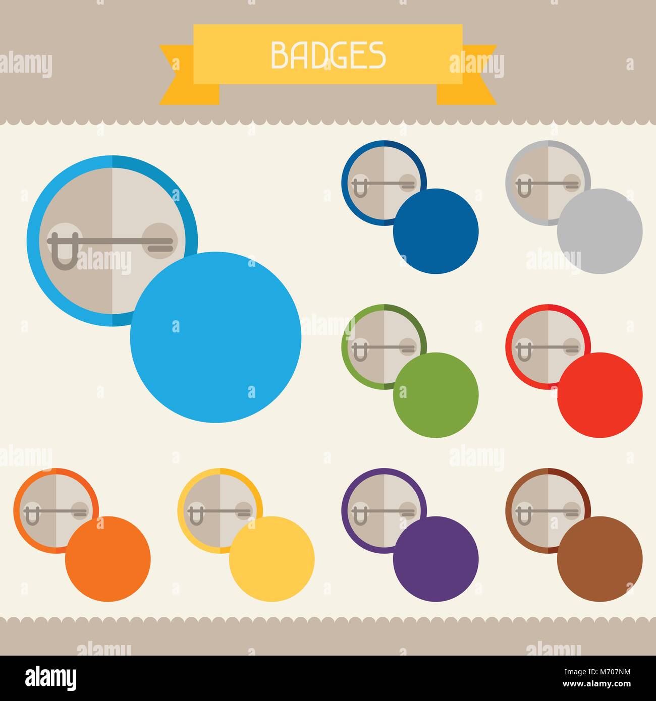 Badges colored templates for your design in flat style Stock Vector ...