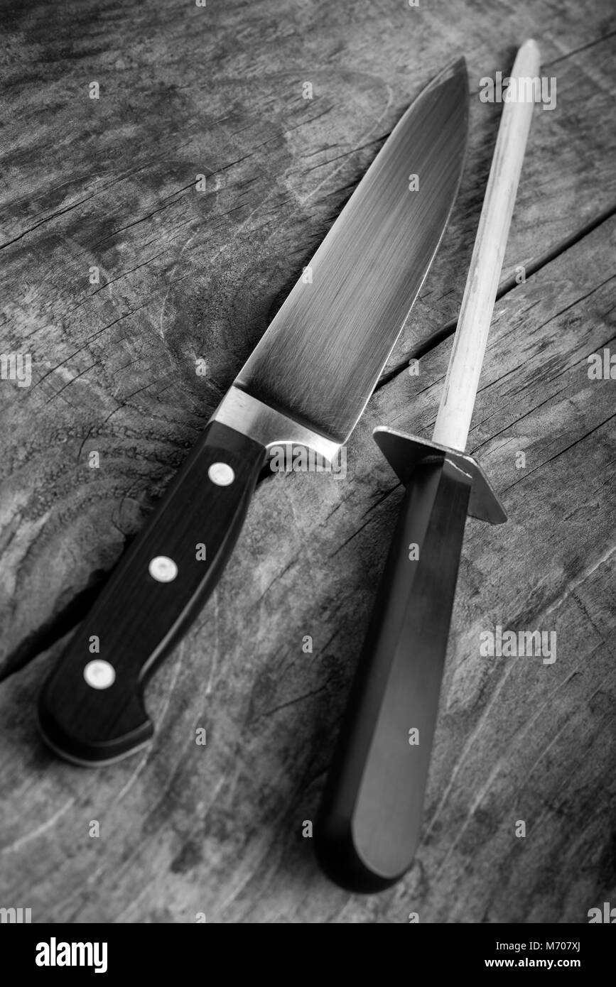 kitchen tools - black and white image Stock Photo - Alamy