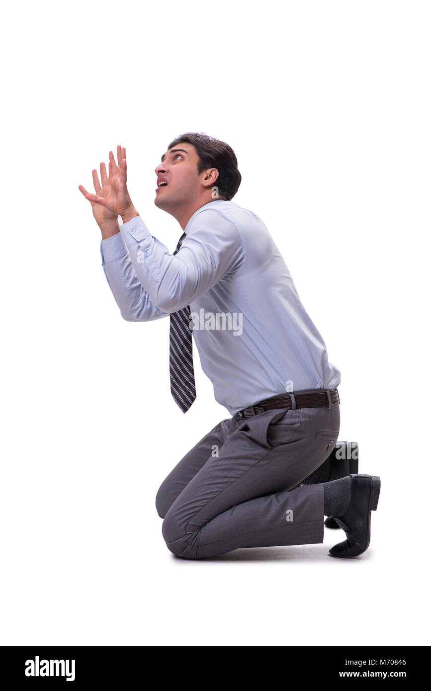 Man On Knees Beg Cut Out Stock Images And Pictures Alamy