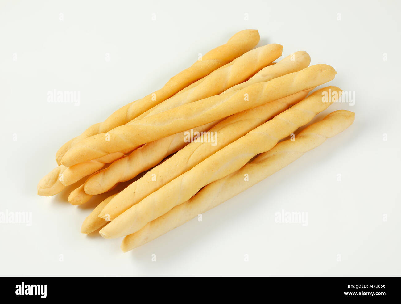 crispy bread sticks on white background Stock Photo - Alamy