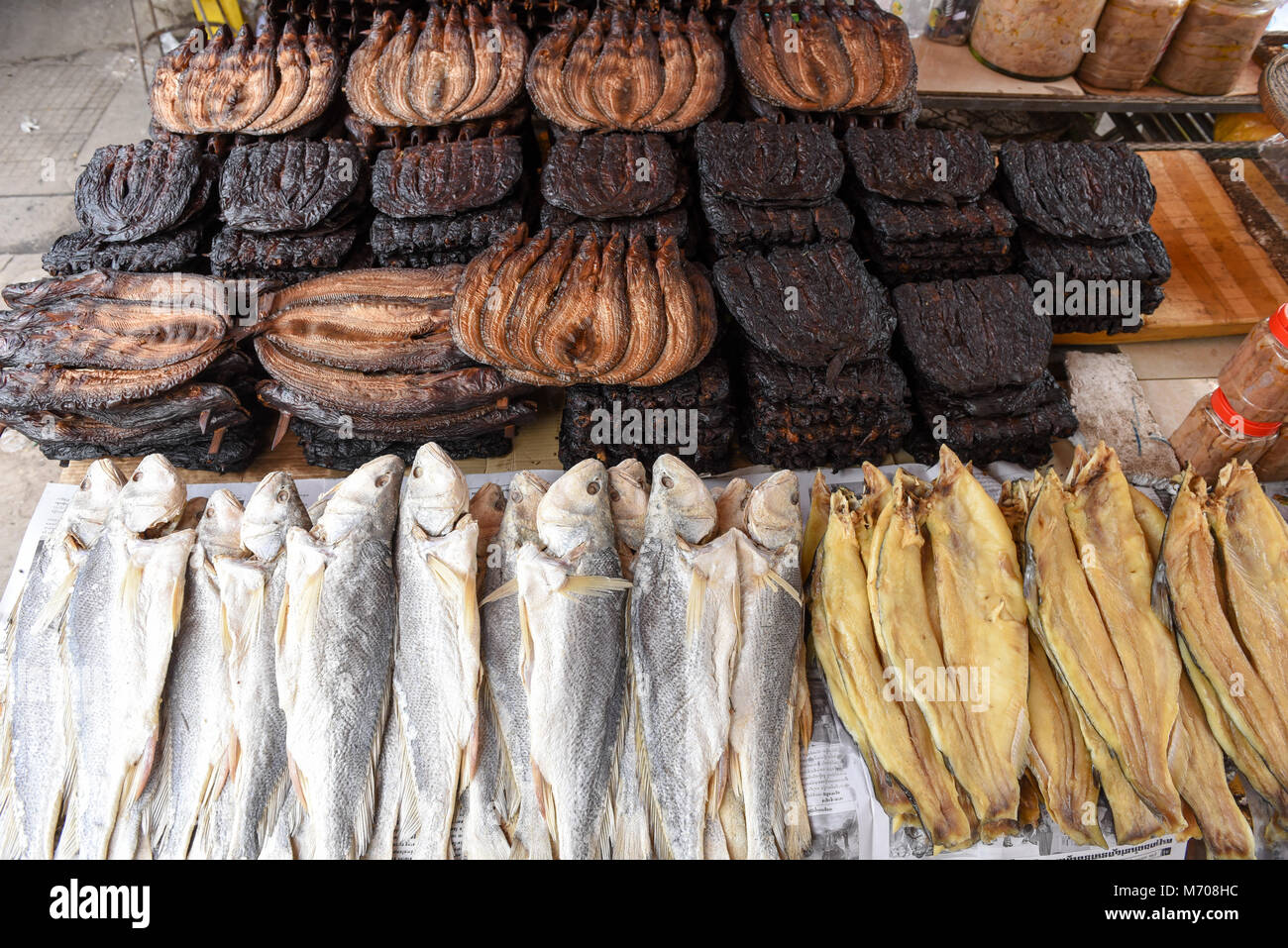 Dry fish at the food market of Battambang on Cambodia Stock Photo - Alamy