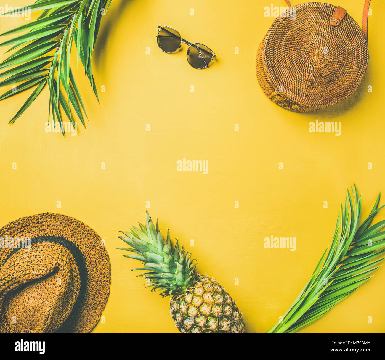 Colorful summer fashion outfit flat-lay Stock Photo - Alamy