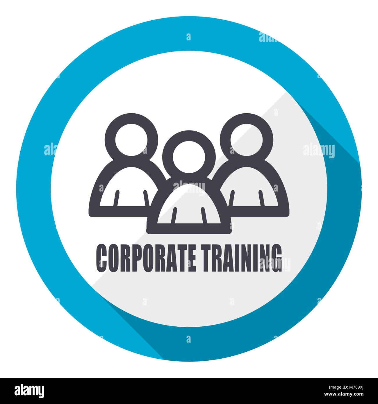 Corporate training blue flat design web icon Stock Photo - Alamy