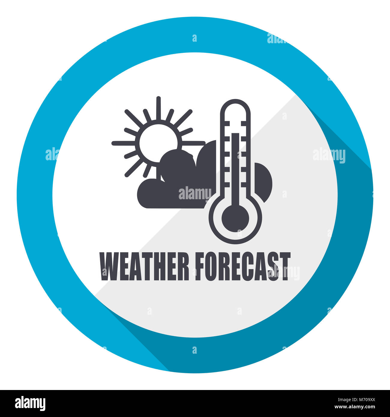 Weather forecast blue flat design web icon Stock Photo - Alamy