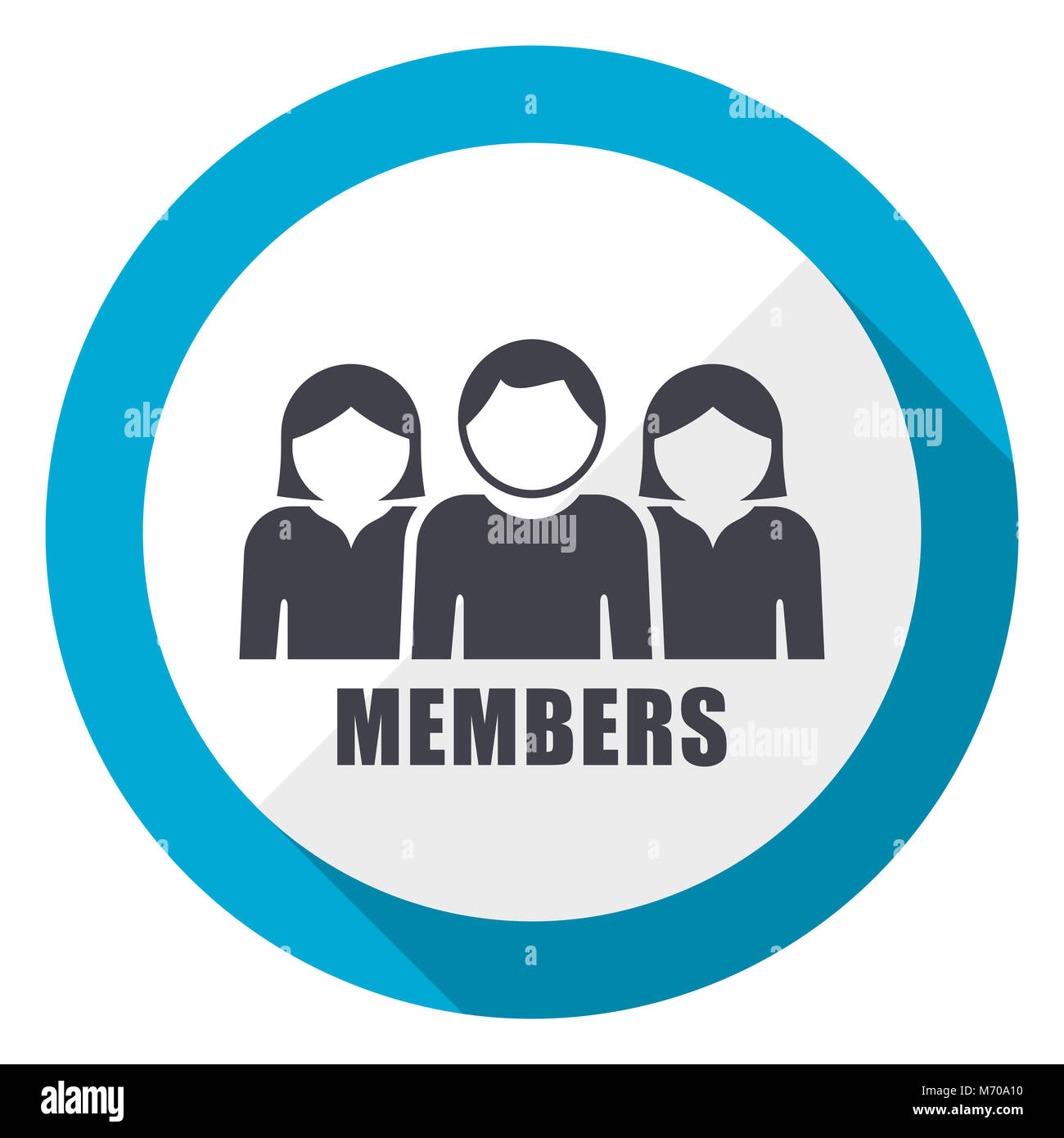Members blue flat design web icon Stock Photo - Alamy