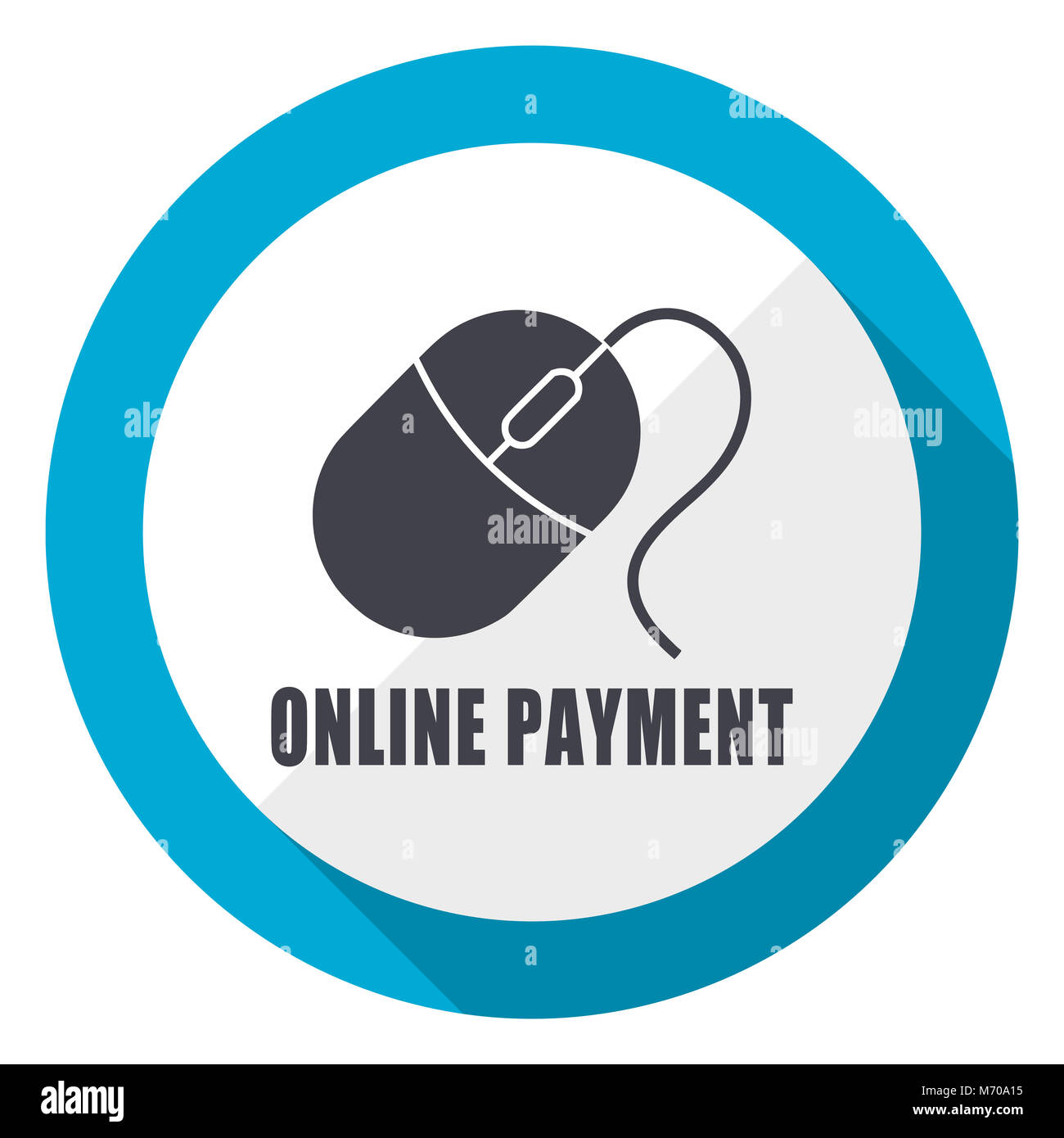 Online payment blue flat design web icon Stock Photo - Alamy