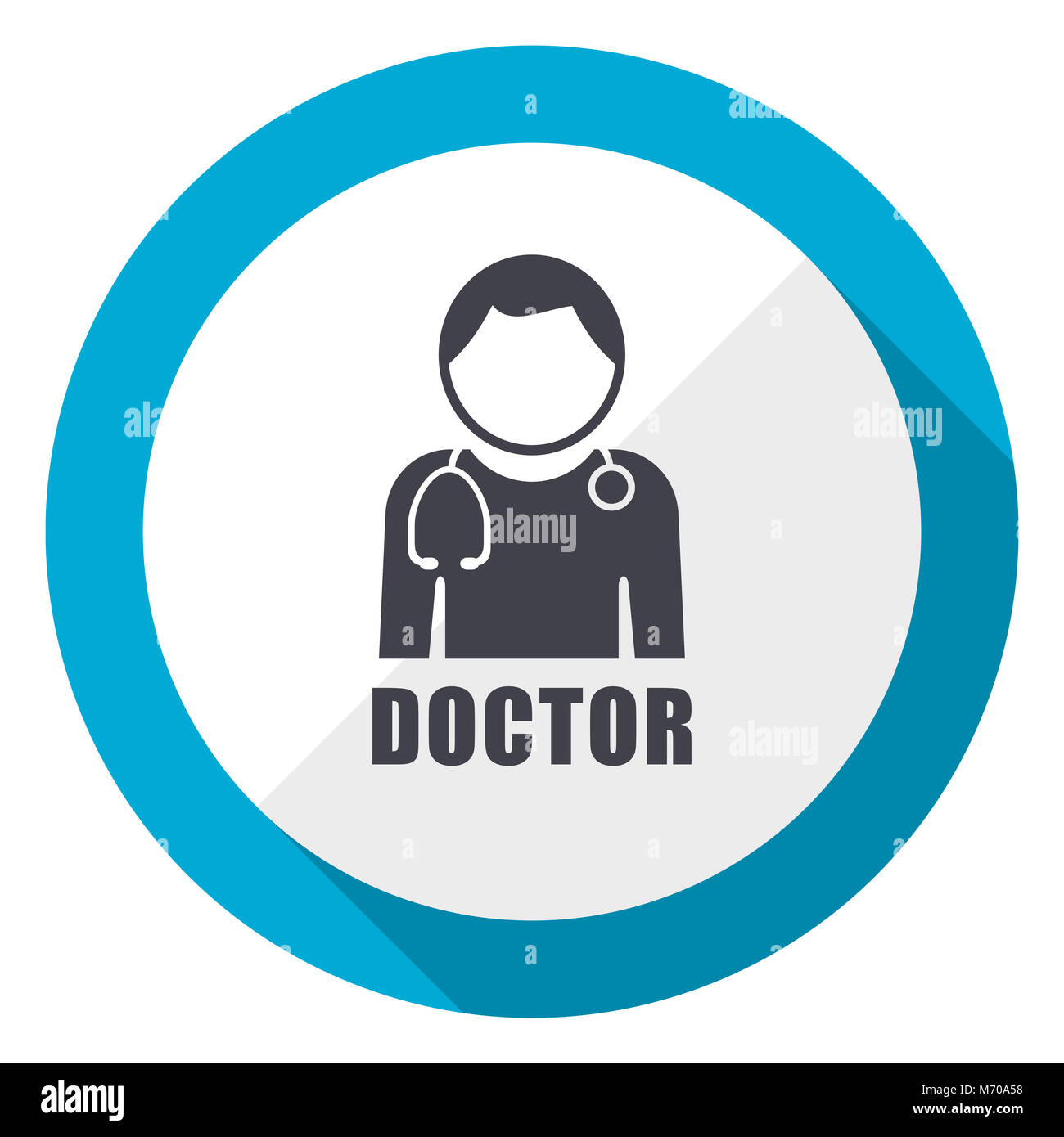 Doctor blue flat design web icon Stock Photo - Alamy